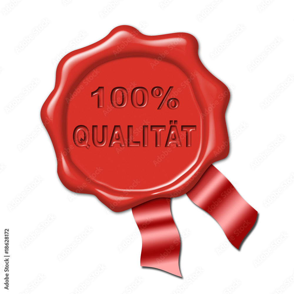 qualität siegel button icon 100% Stock-Illustration | Adobe Stock