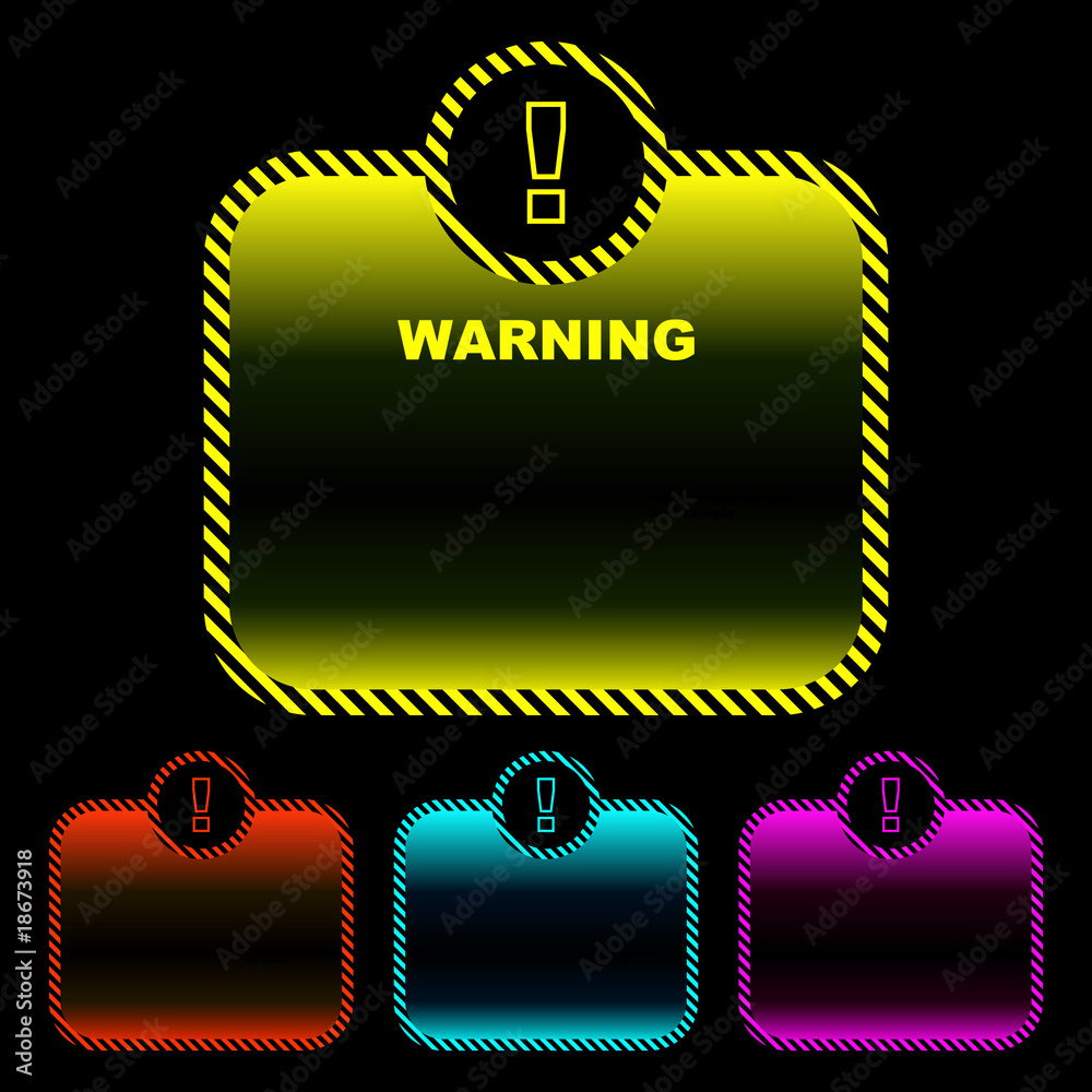 Warning vector banner. Vector set. Stock Vector | Adobe Stock
