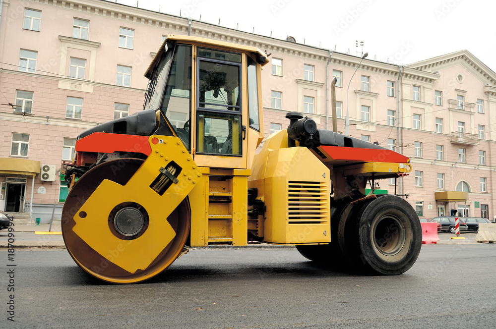 pneumatic tyred roller compactor machine Stock Photo | Adobe Stock