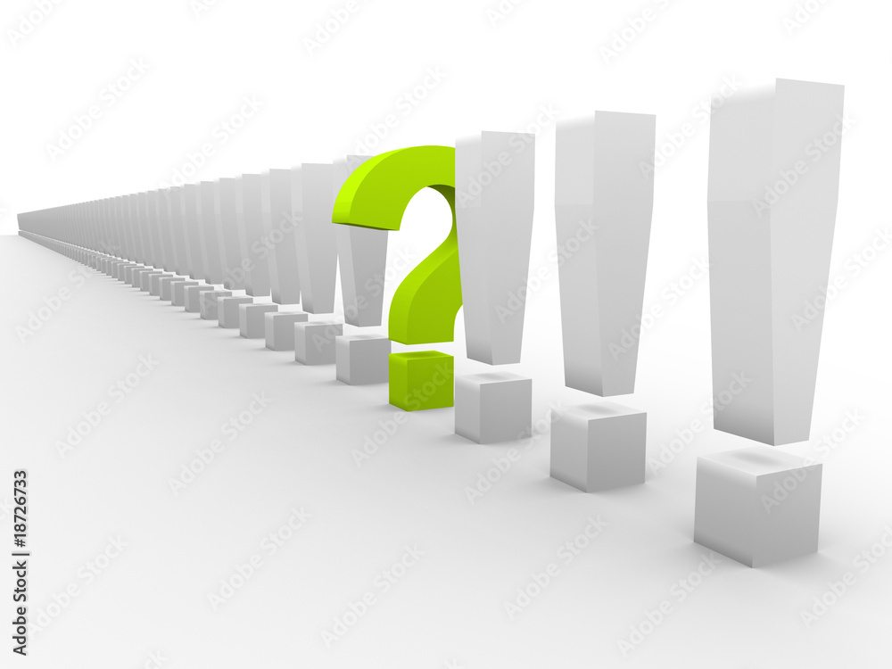 Exclamation marks and one question mark Stock Illustration | Adobe Stock
