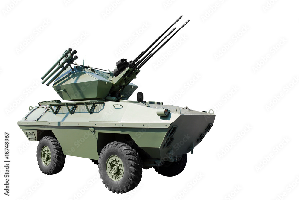 self-propelled anti aircraft armored fighting vehicle isolated Stock ...