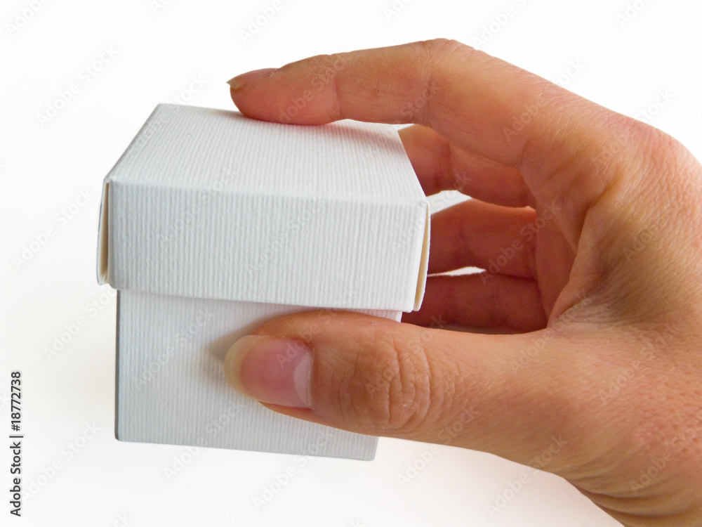 Foto Stock Hand that holds a box | Adobe Stock