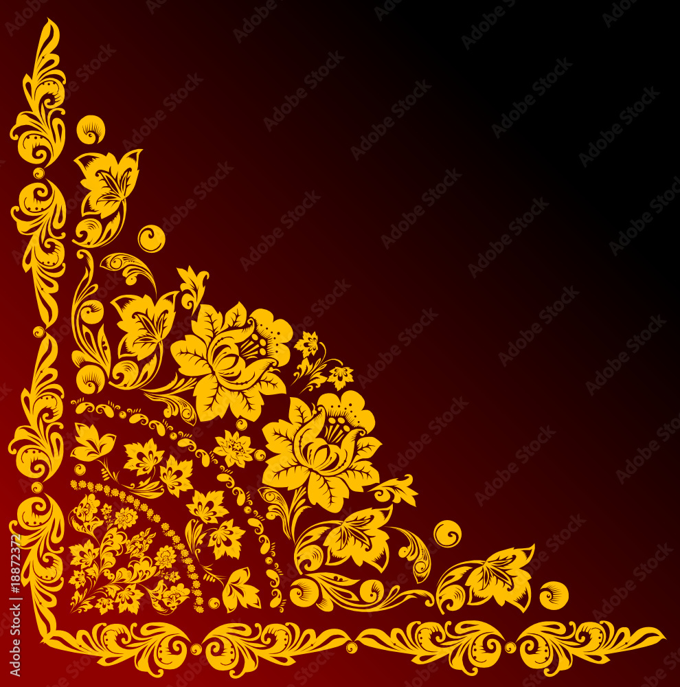 gold corner on red and black Stock Vector | Adobe Stock