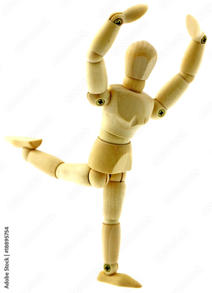 pantin articulé bois danseuse classique fond blanc Stock Photo | Adobe ...