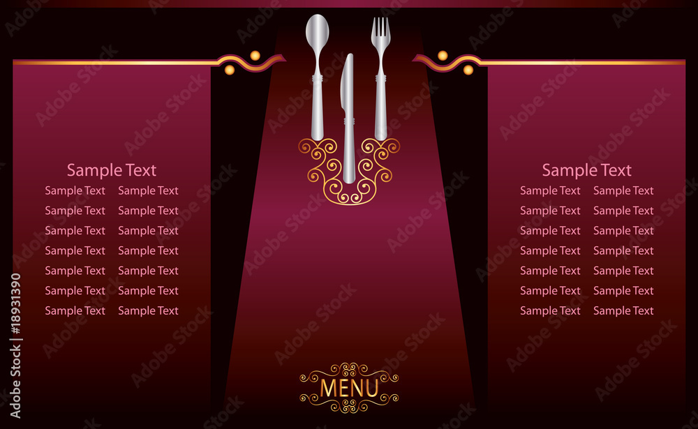 Menu Card Design template Stock Vector | Adobe Stock