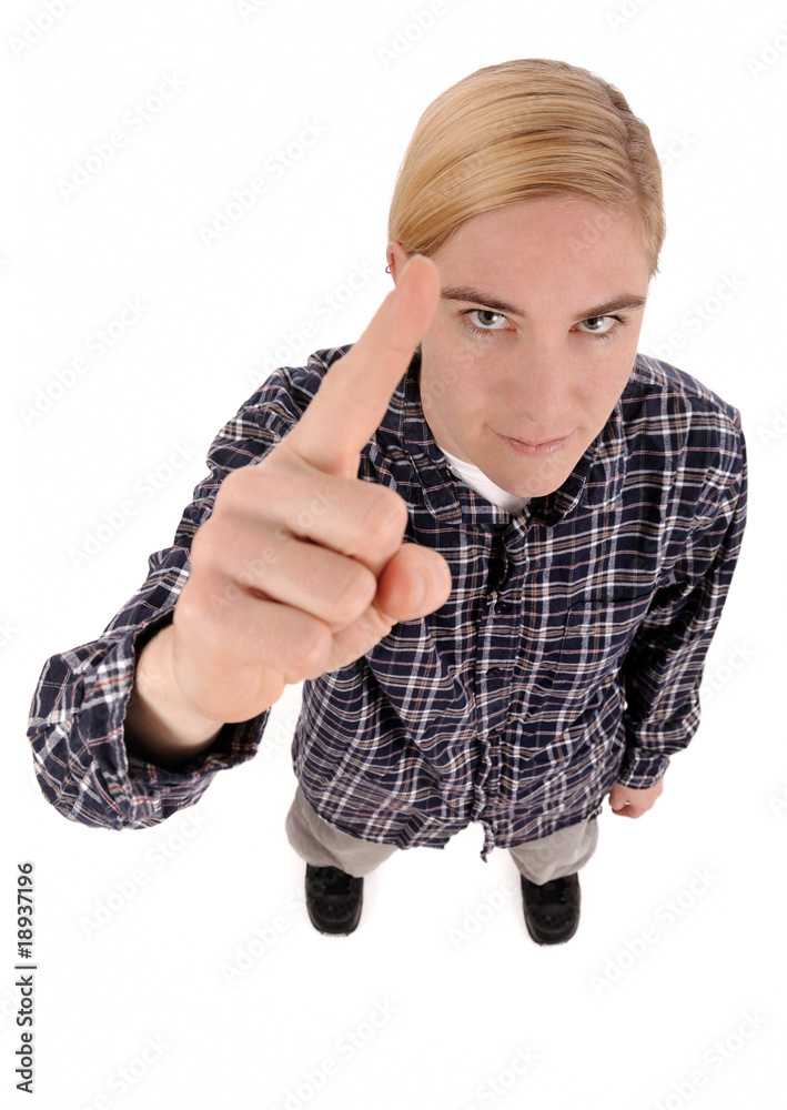 erhobener zeigefinger Stock-Foto | Adobe Stock