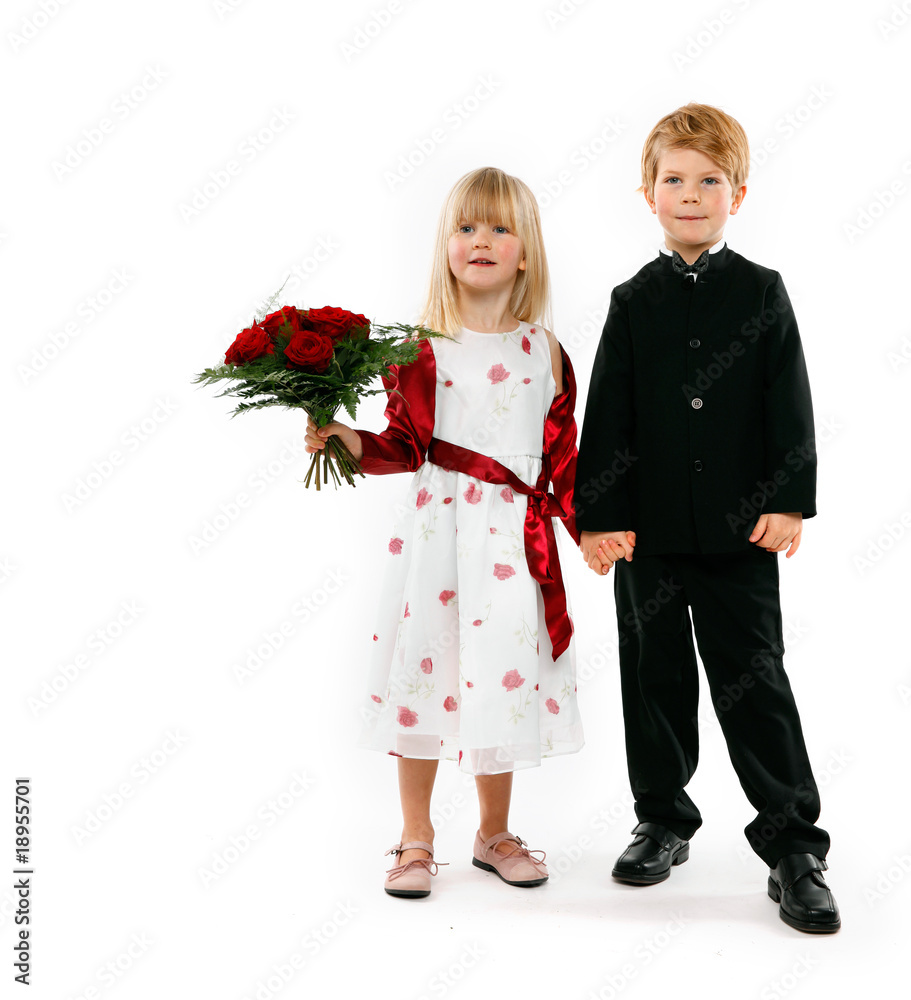 Kids with Roses Stock Photo | Adobe Stock