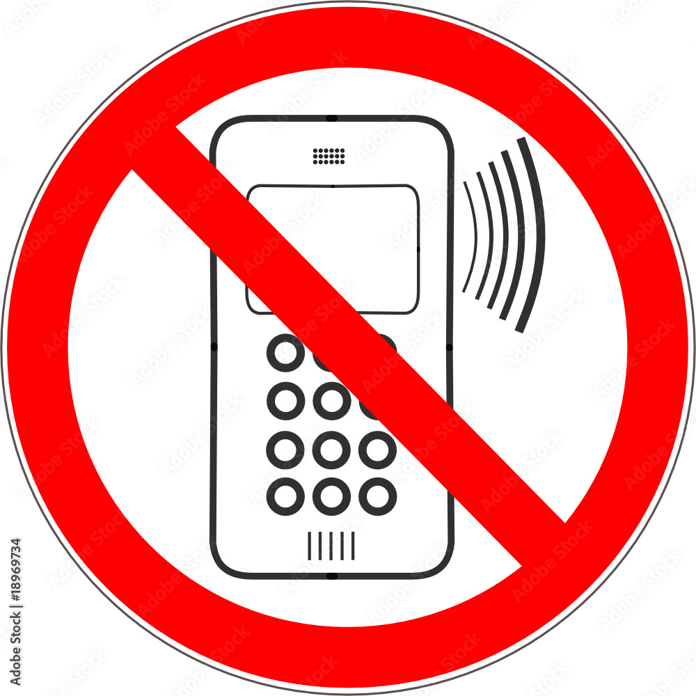 Vecteur Stock PANNEAU TÉLÉPHONE PORTABLE INTERDIT | Adobe Stock