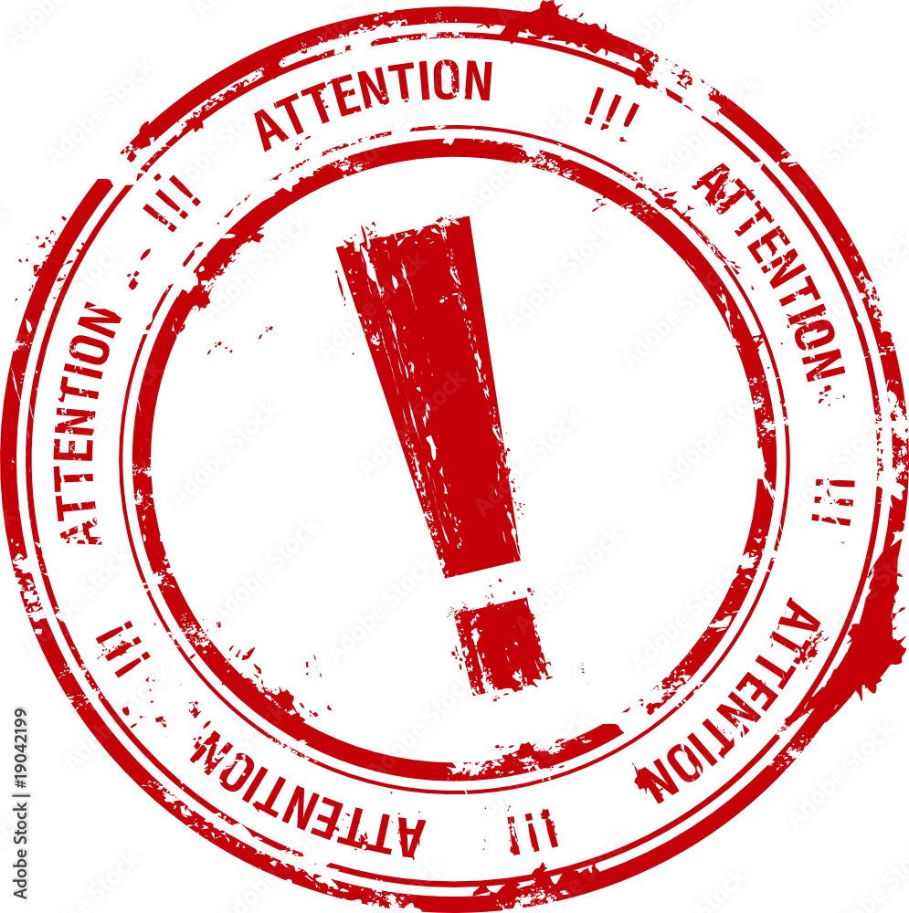 rubber stamp with the exclamation mark Stock Vector | Adobe Stock