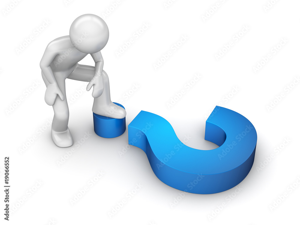 Helpdesk (man and a question waiting for an answer) Stock Illustration ...