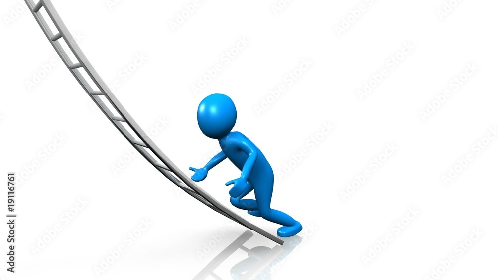 3d man climbing a ladder Stock Video | Adobe Stock