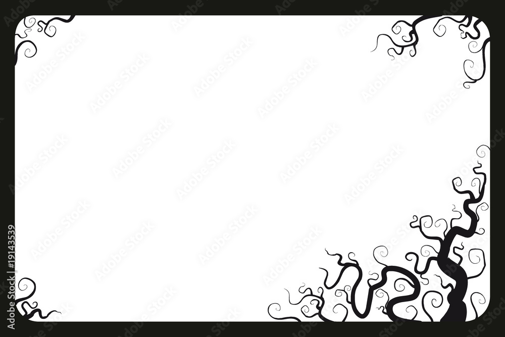 Twisting roots silhouette frame. Stock Vector | Adobe Stock