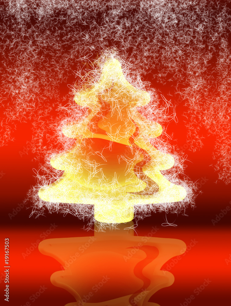 Albero con neve che cade Stock Photo | Adobe Stock