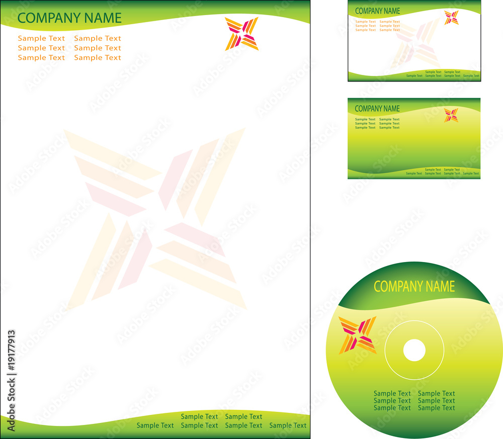 Letterhead, Business Card, Cd DVD template design Stock Vector | Adobe ...