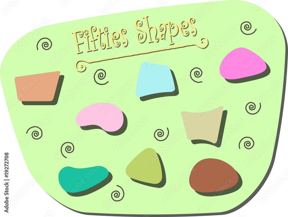 vector illustration with shapes from the 1950s Stock Vector | Adobe Stock