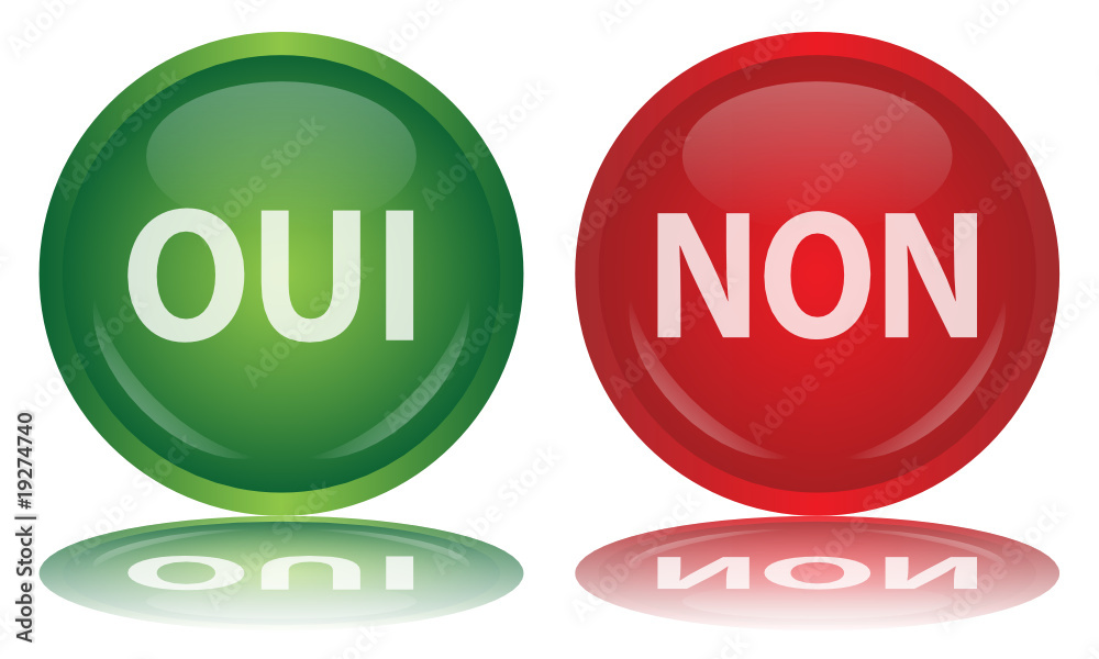 Vecteur Stock Boutons Web OUI & NON (Sondage Vote Opinion Pour Contre ...