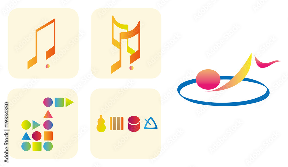音樂抽象圖示標誌 Stock ベクター | Adobe Stock