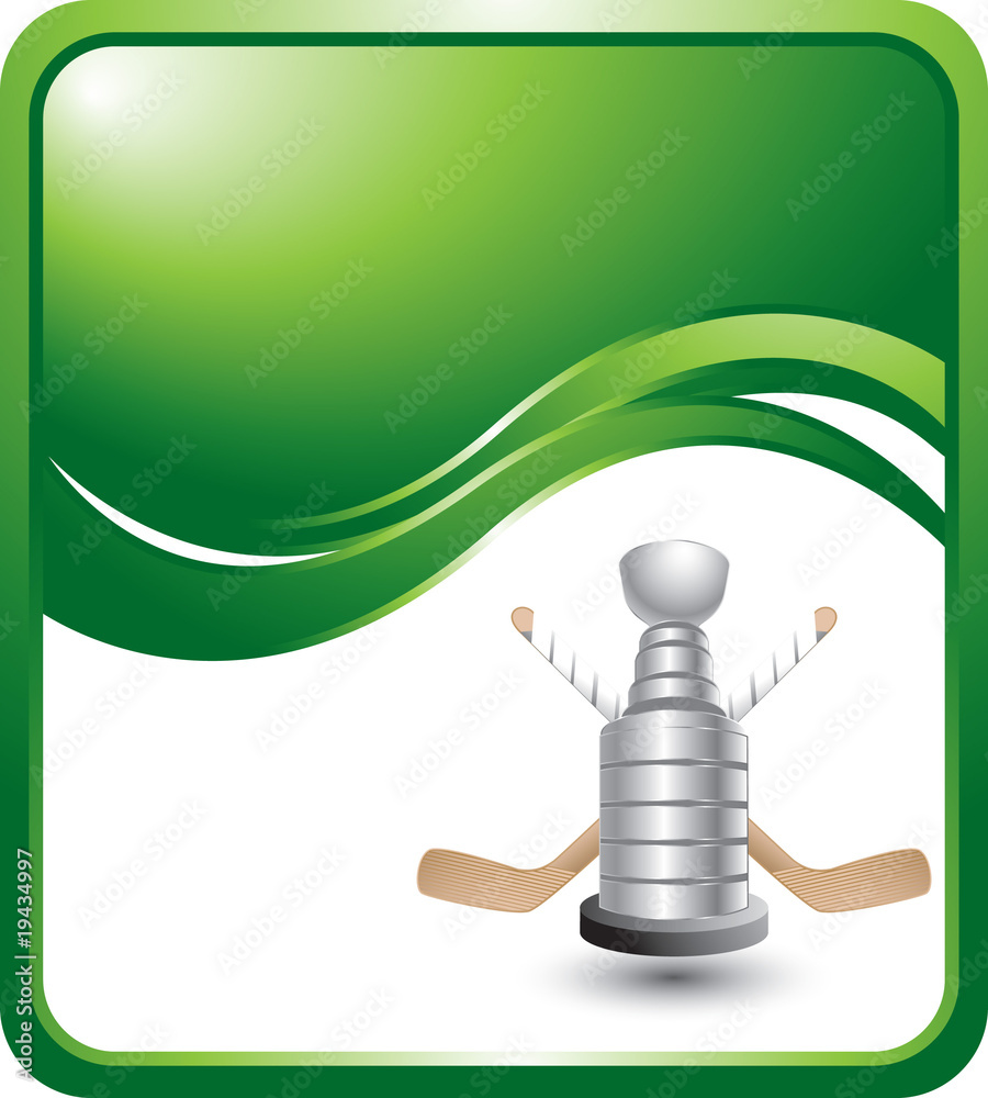 hockey trophy vertical green wave background Stock Vector | Adobe Stock