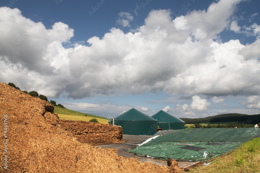 corn silage and biogas plant Stock Photo | Adobe Stock