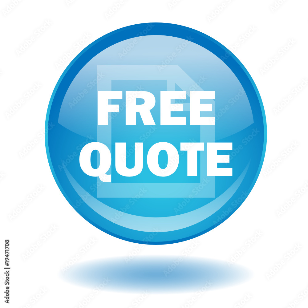 "FREE QUOTE" round vector button (circular - blue - quotation) Stock ...