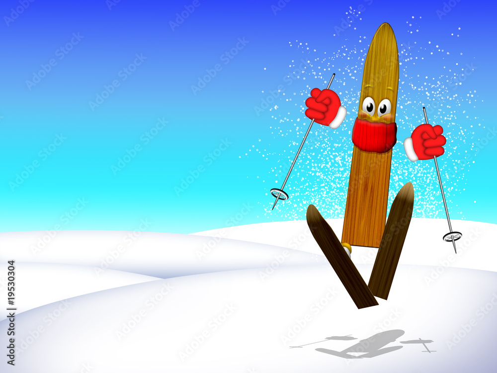 Sci Sfondo-Ski Background-Skieur Hiver-Cartoon Stock Illustration ...