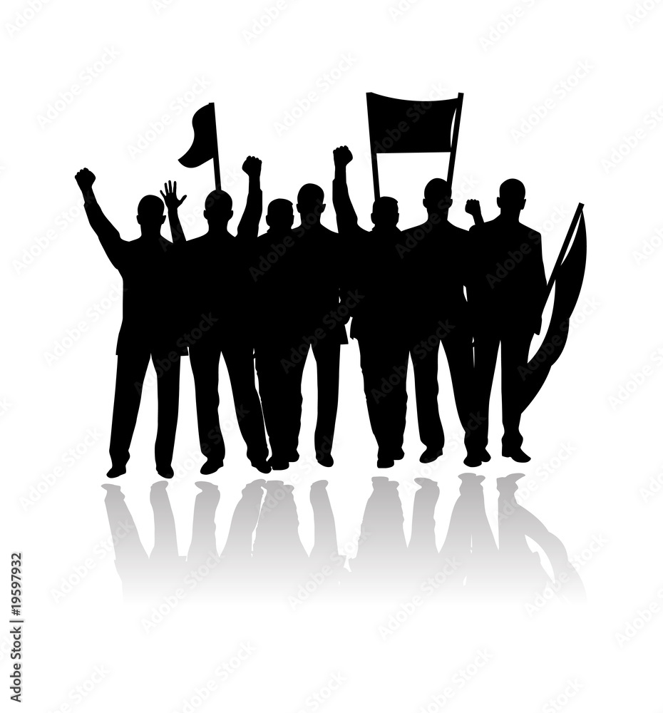 riot and protest crowd vector silhouette Stock Vector | Adobe Stock