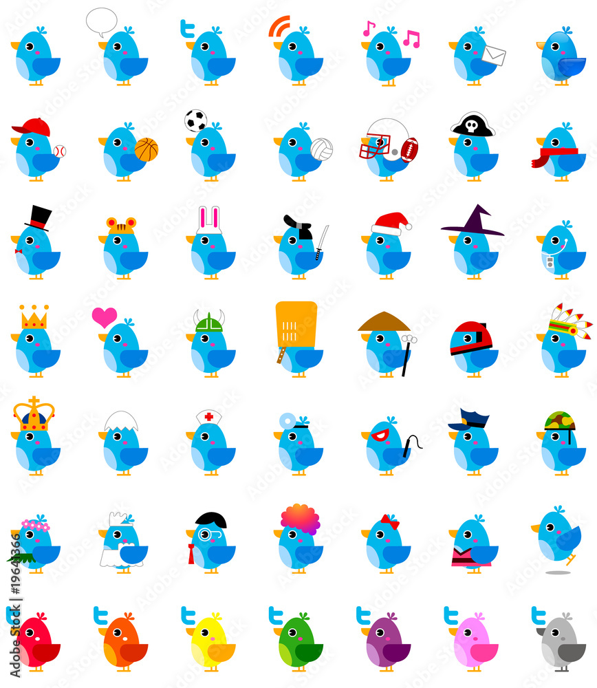 49 twitter Bird Vector Icons Stock Vector | Adobe Stock