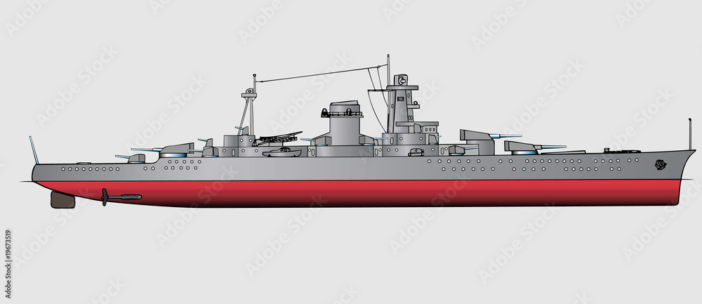 Vector illustration of battleship Stock Vector | Adobe Stock