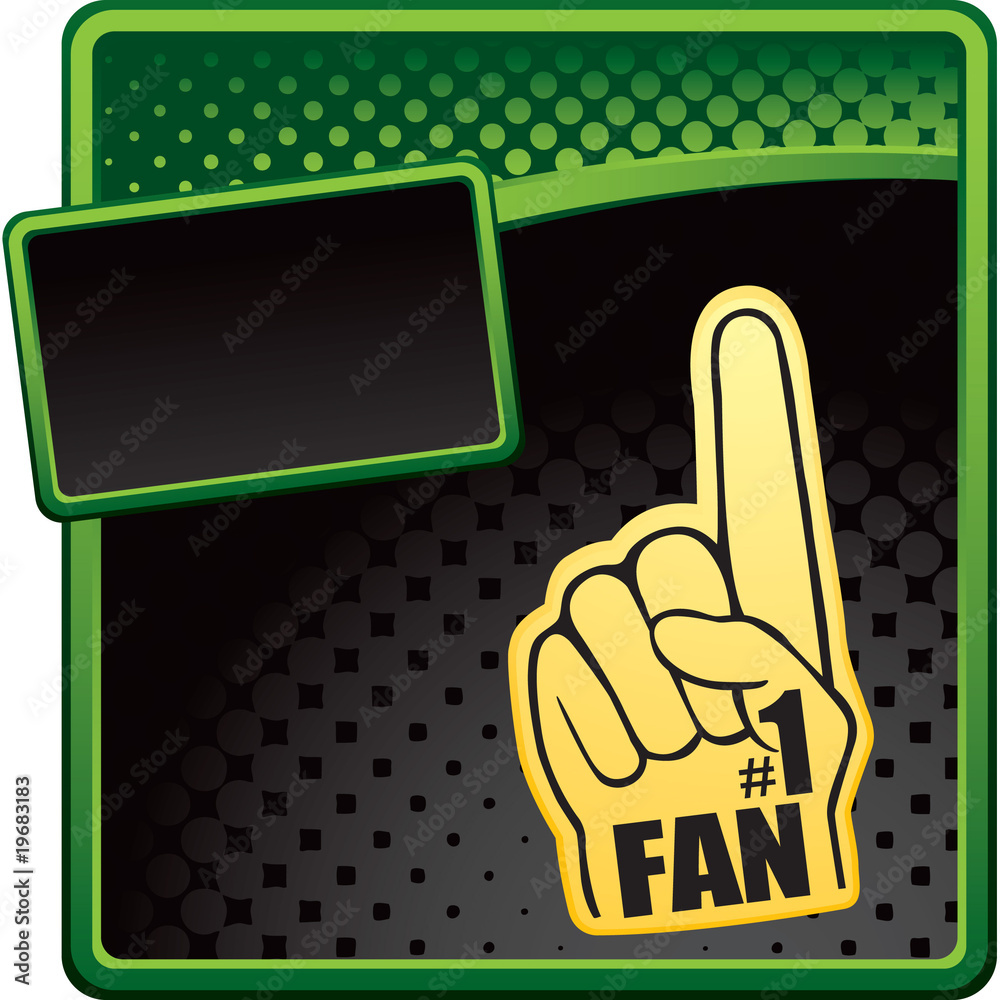 fan hand green and black halftone advertisement Stock Vector | Adobe Stock