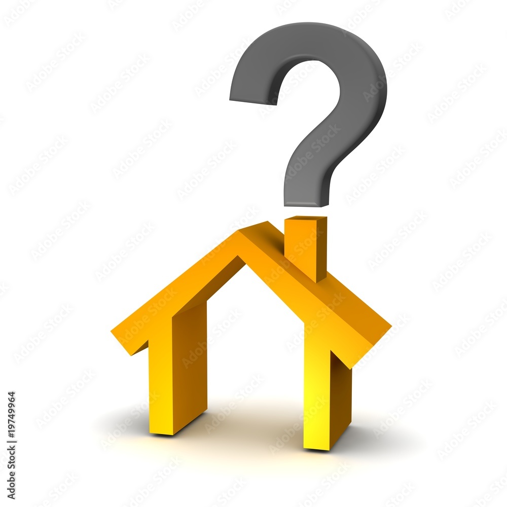 House and question mark. 3d rendered illustration. Stock Illustration ...