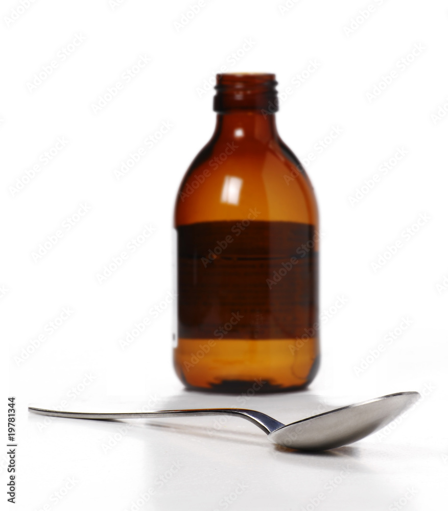 Frasco de jarabe medicinal. Stock Photo | Adobe Stock