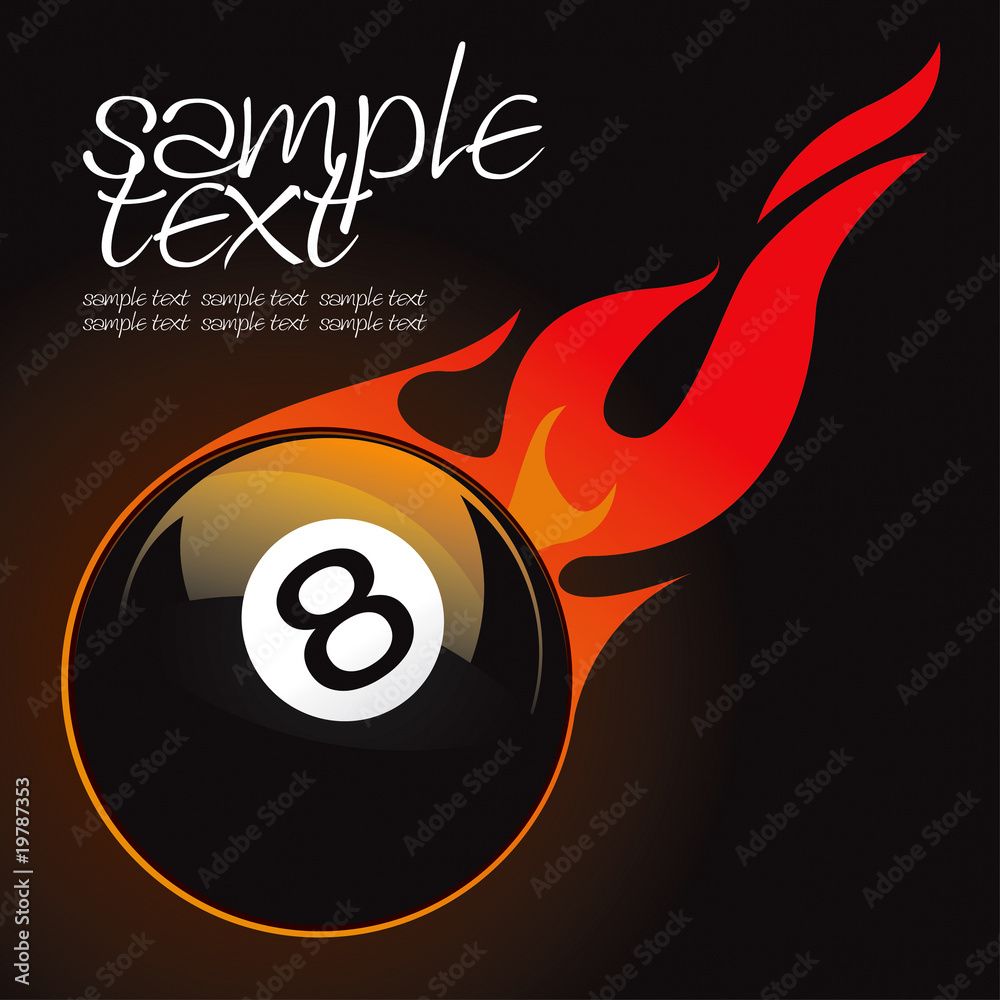 8 pool fire ball Stock Vector | Adobe Stock