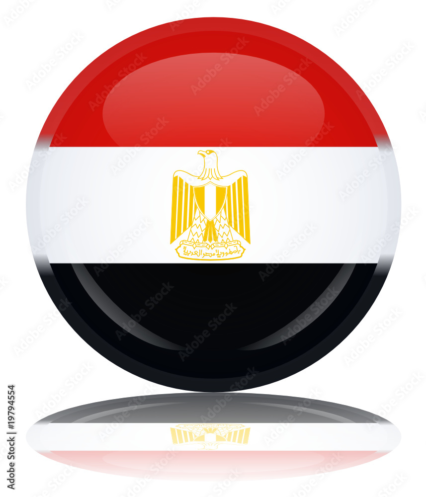 Egypt Round Flag Button (Egyptian égypte vector reflection) Stock ...
