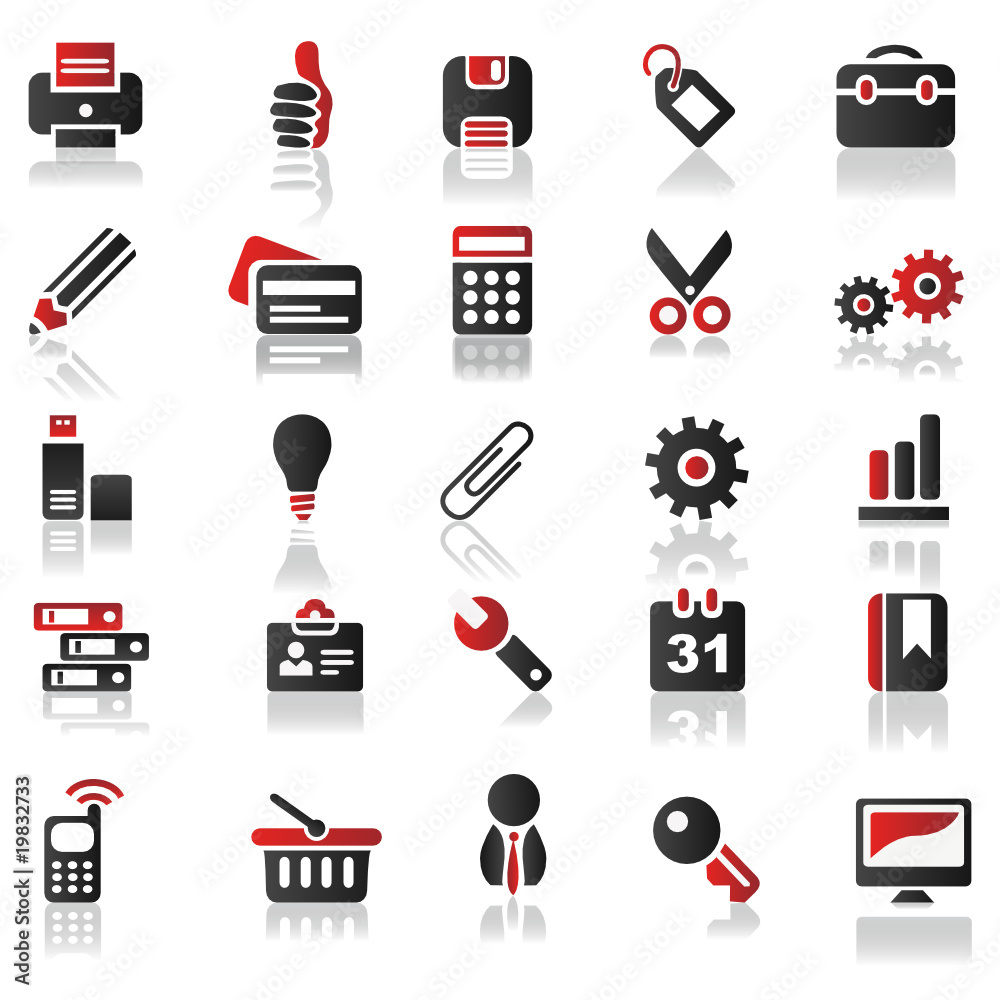 red icons set 2 Stock Vector | Adobe Stock