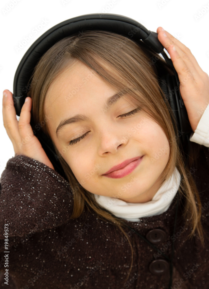 écouter de la musique avec un casque Stock Photo | Adobe Stock