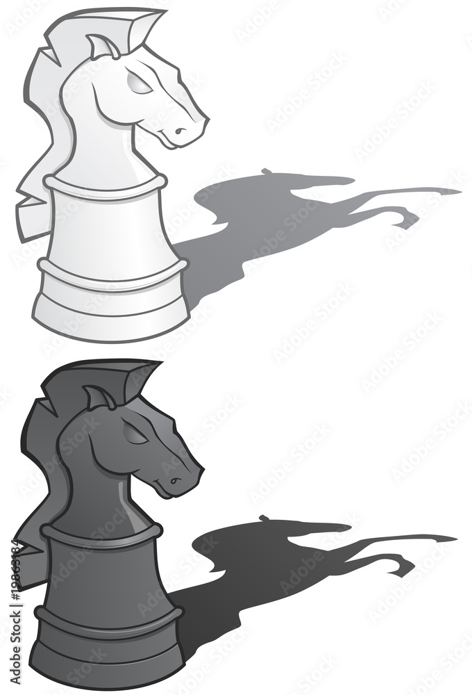 Knight Chess Pieces - vector illustration Stock Vector | Adobe Stock