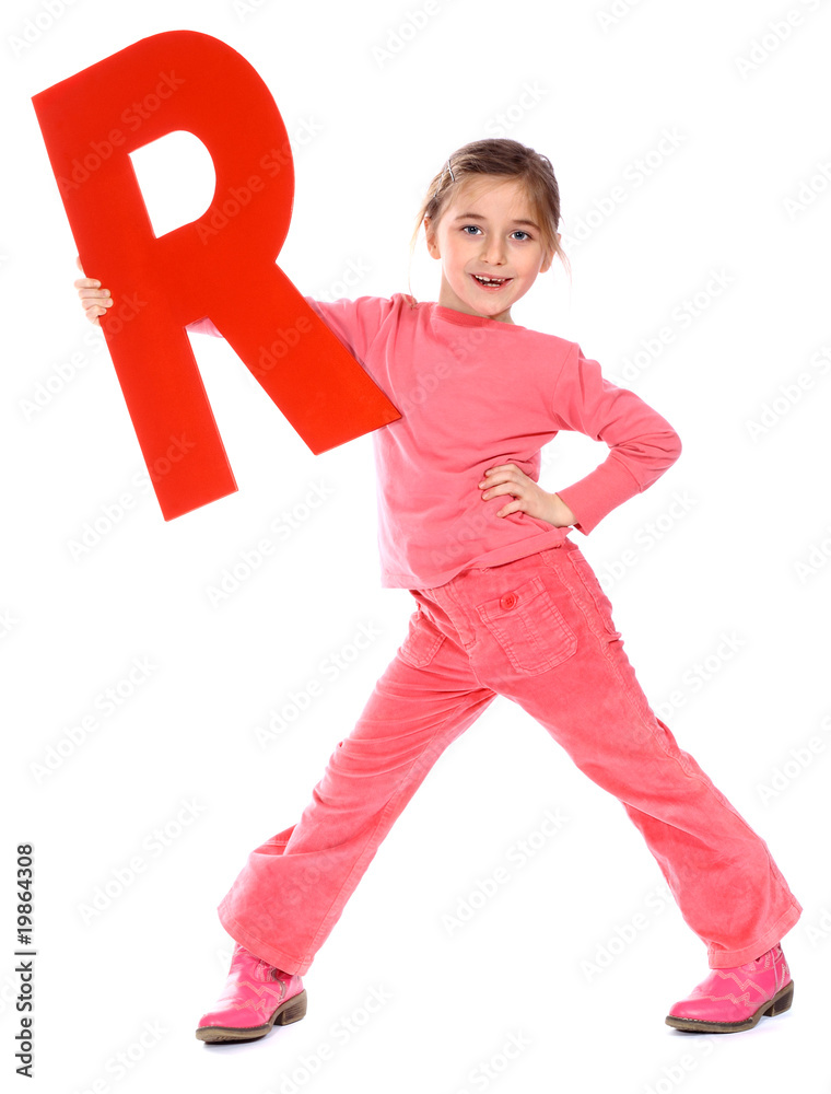 Letter "R" girl - See all letters in my Portfolio Stock Photo | Adobe Stock