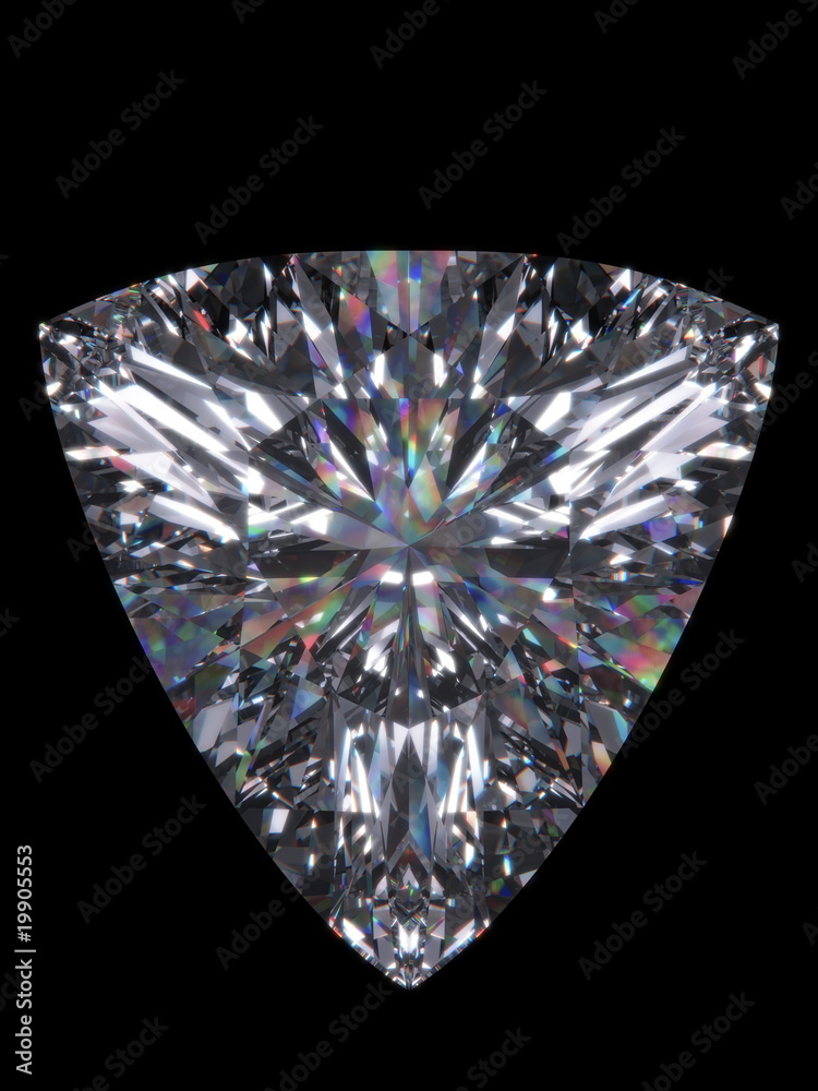 Diamond trillion cut (Diamond series; isolated 3d jewellery) Stock ...