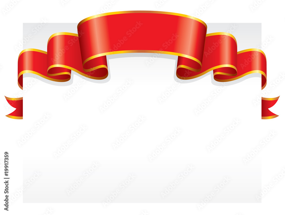 sheet of paper, with red ribbon Stock Vector | Adobe Stock
