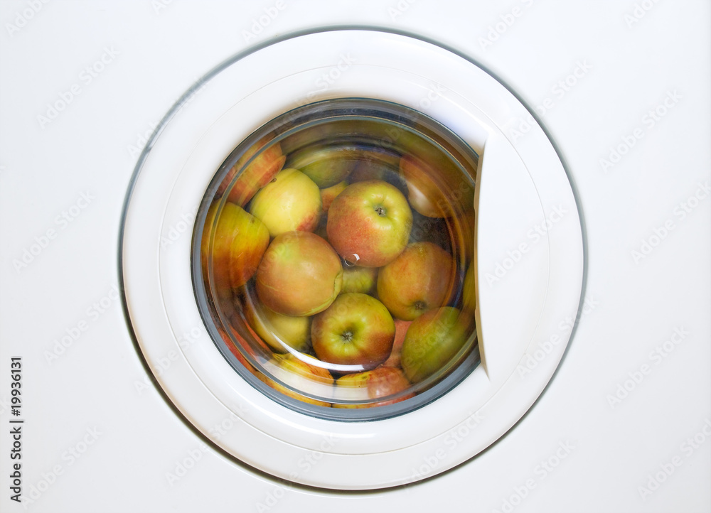apples in washer machine Stock Photo | Adobe Stock