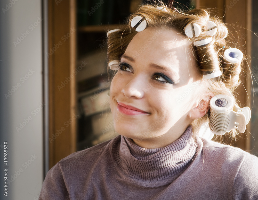 Locken wickeln Stock-Foto | Adobe Stock