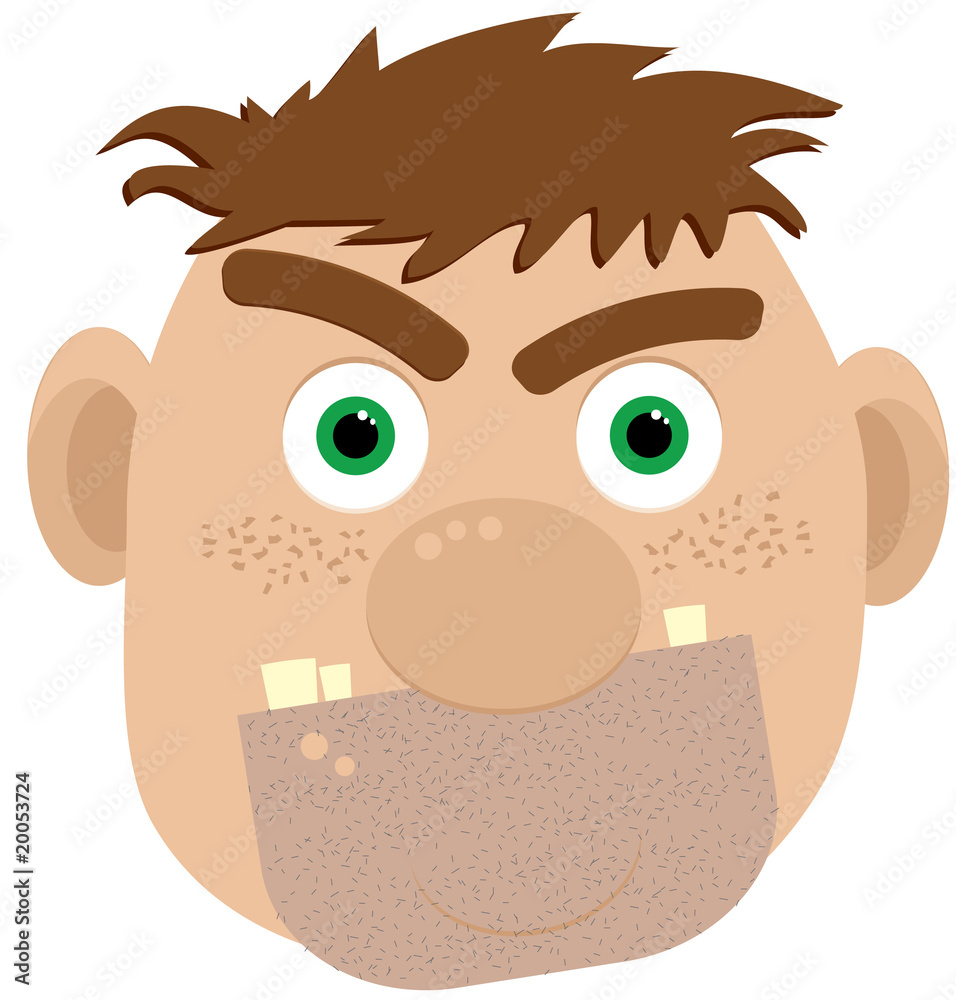 Cartoon ogre, vector illustration, without gradients and meshes Stock ...