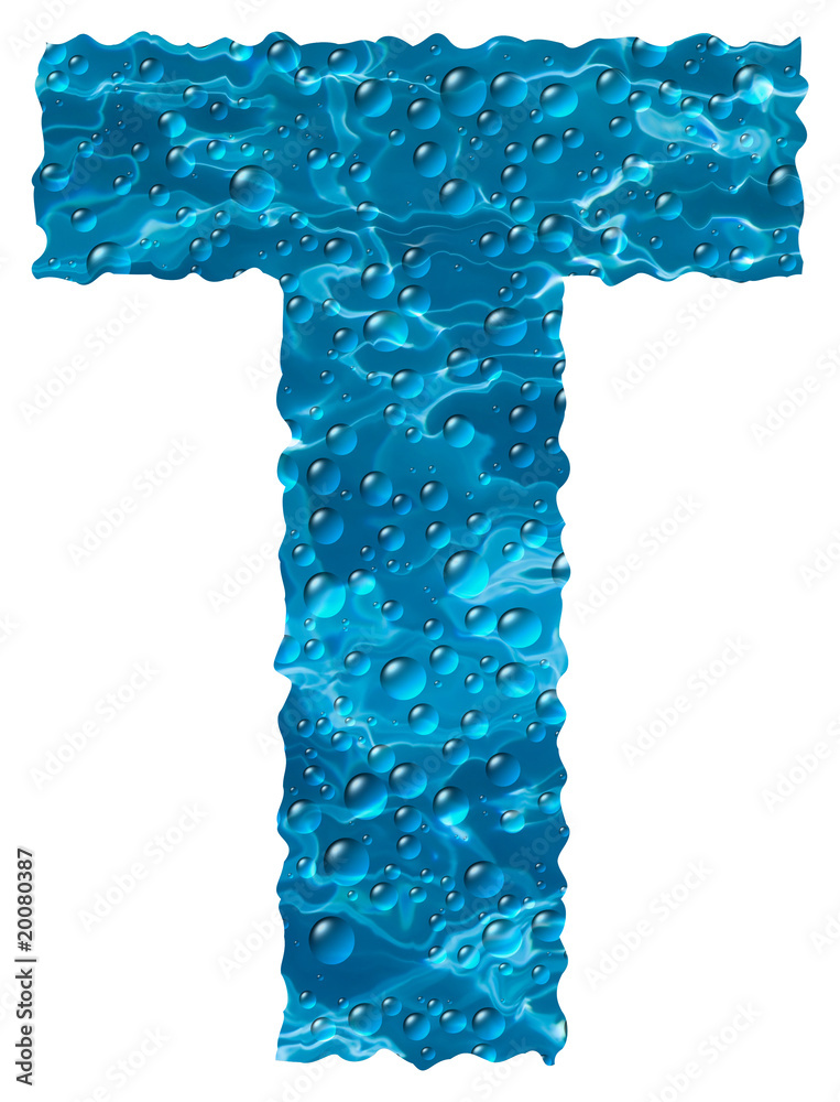 Bubbly Water Font Letter T Stock Illustration | Adobe Stock