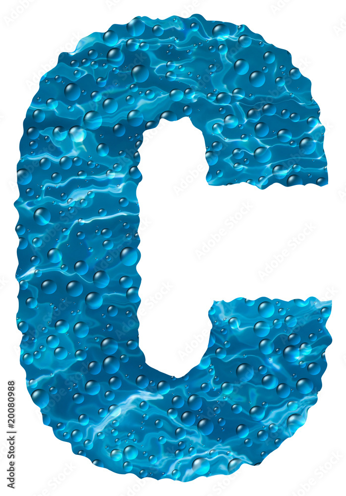 Bubbly Water Font Letter C Stock Illustration | Adobe Stock