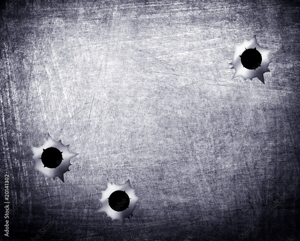 Bullet Holes In Metal Wallpaper