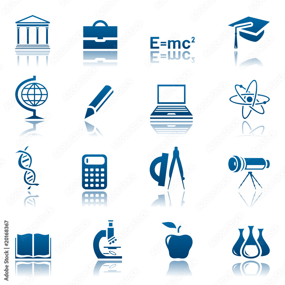 Science & education icon set Stock Vector | Adobe Stock