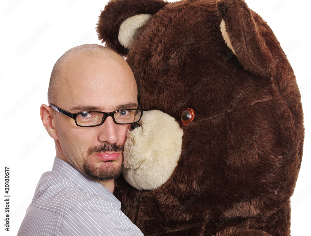 Mann mit Teddy Stock-Foto | Adobe Stock