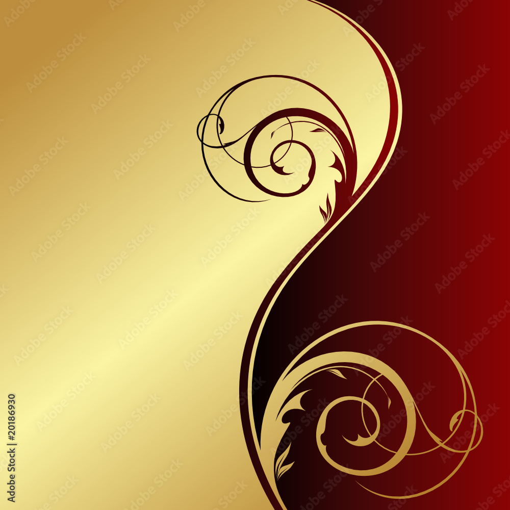 golden floral design Stock Vector | Adobe Stock