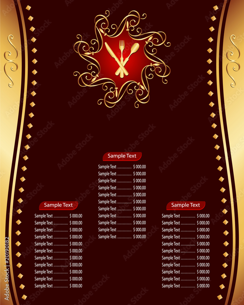 Menu Card Design template Stock Vector | Adobe Stock