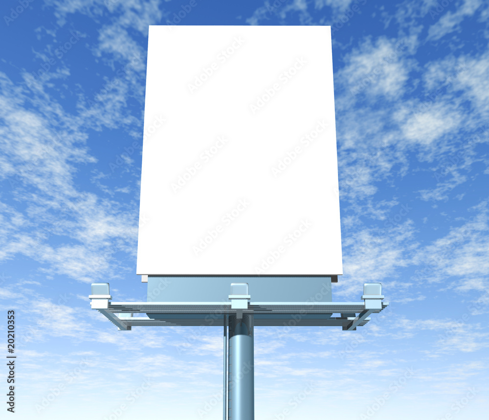Billboard vertical angled outdoor display with sky background Stock ...